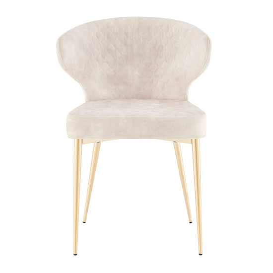 Cream Velvet Dining Chair With Quilting – Modish Furnishing